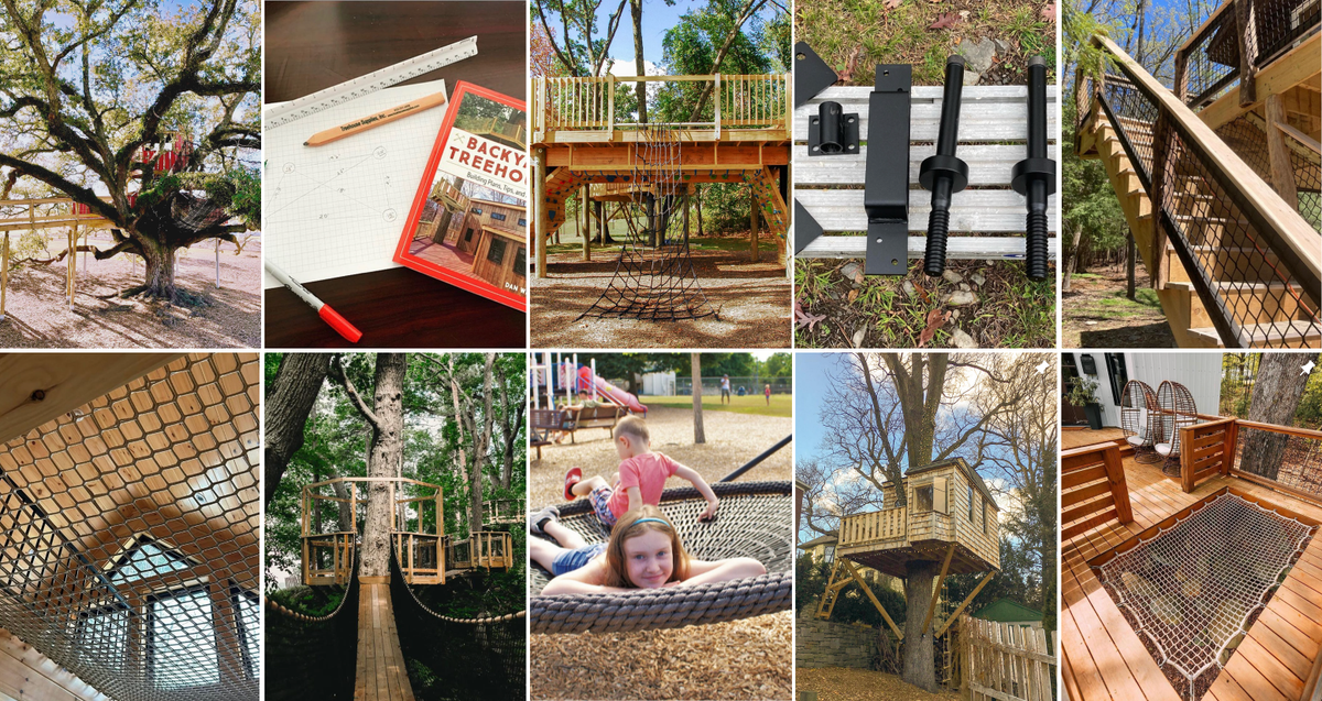 Treehouse Supplies, Plans, Brackets, Bolts, Kits, Zip Lines