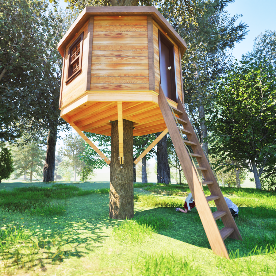 10' Octagon Treehouse Plan | Standard Treehouse Plans & Attachment ...