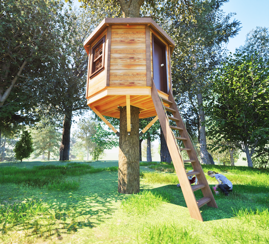 8' Octagon Treehouse Plan | Standard Treehouse Plans & Attachment ...