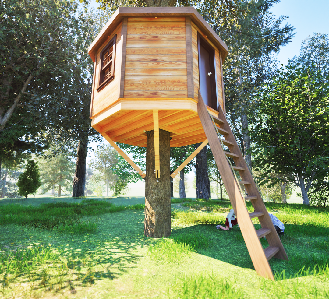 10' Octagon Treehouse Plan | Standard Treehouse Plans & Attachment ...