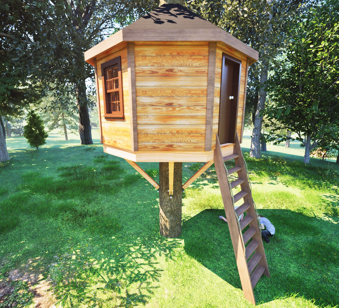 10' Octagon Treehouse Plan | Standard Treehouse Plans & Attachment ...
