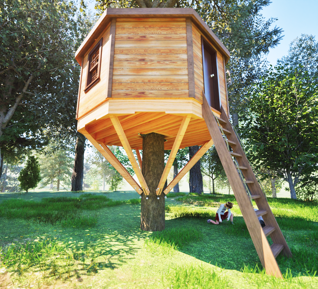 12' Octagon Treehouse Plan | Standard Treehouse Plans & Attachment ...