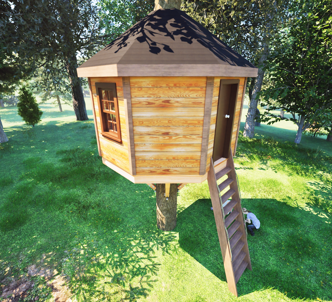 10' Octagon Treehouse Plan | Standard Treehouse Plans & Attachment ...