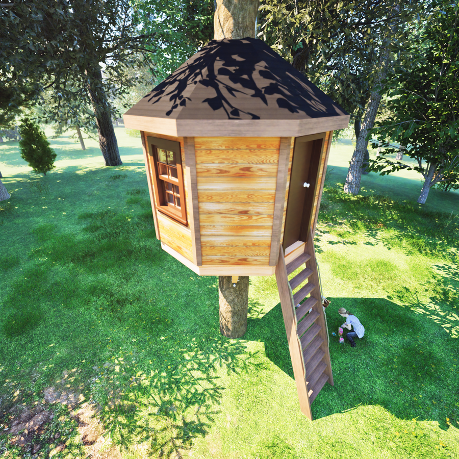 8' Octagon Treehouse Plan | Standard Treehouse Plans & Attachment ...