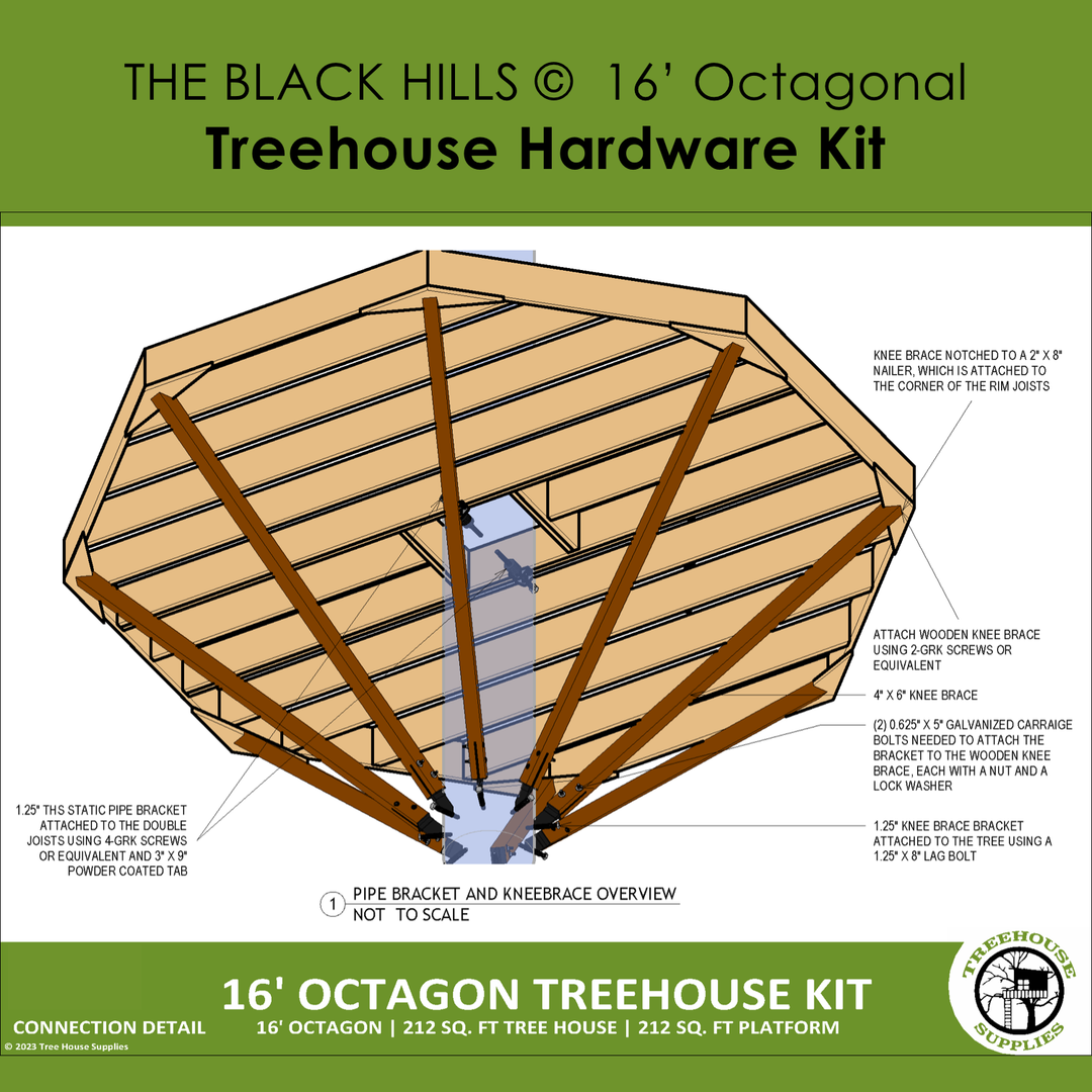 16' Octagon Treehouse Kit | Treehouse Hardware – Treehouse Supplies