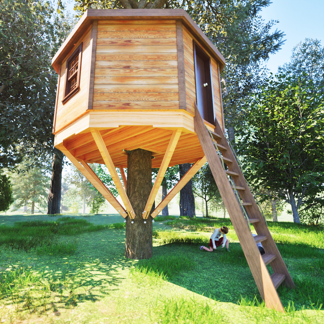 12' Octagon Treehouse Plan | Standard Treehouse Plans & Attachment ...