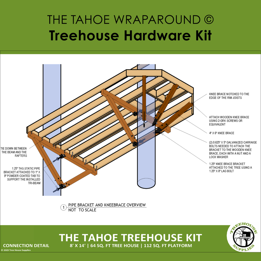 2-Tree 8x14ft Treehouse Kit | Treehouse Hardware – Treehouse Supplies
