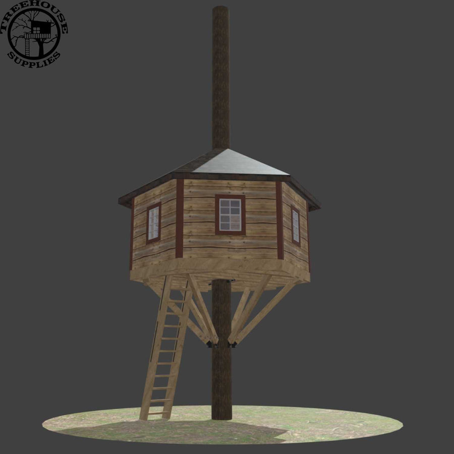 12' Hexagon Treehouse Plan | Standard Treehouse Plans & Attachment ...