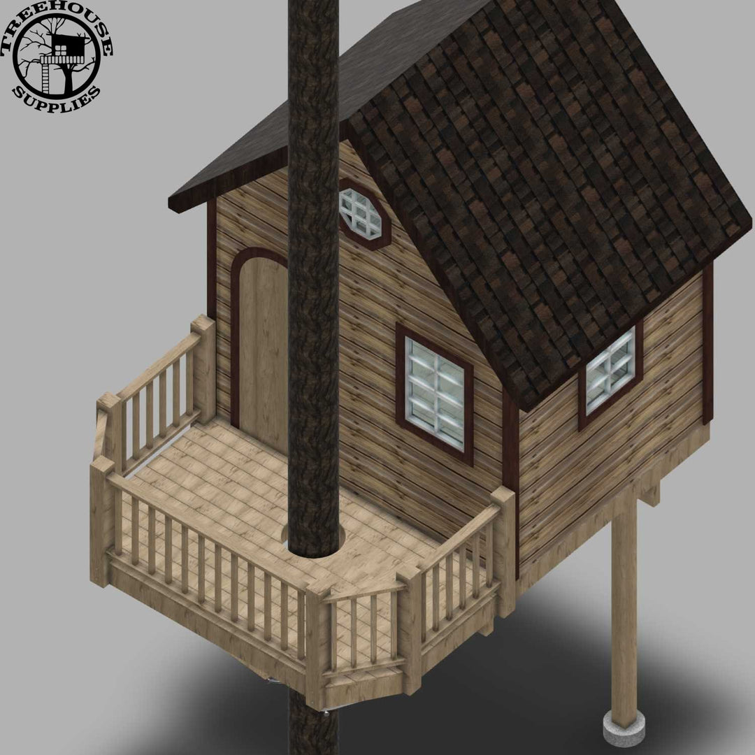 One Tree 2 post 12'x14' Standard Treehouse Kit | TAB | Treehouse Bolts ...