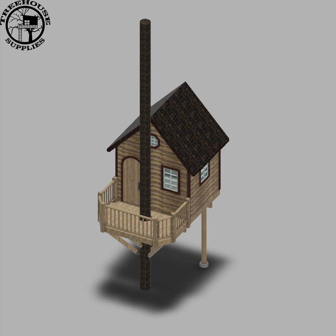 One Tree 2 post 12'x14' Standard Treehouse Kit | TAB | Treehouse Bolts ...