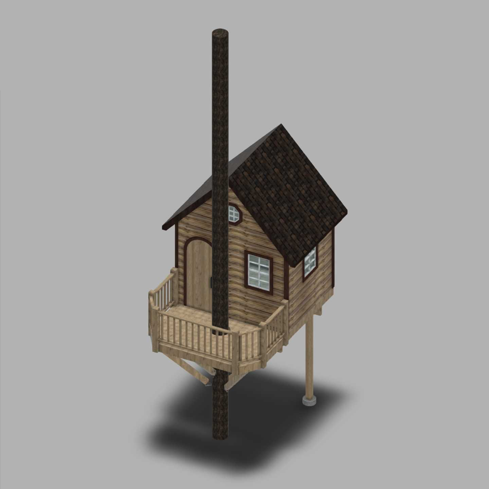 One Tree 2 post 12'x14' Standard Treehouse Kit | TAB | Treehouse Bolts ...