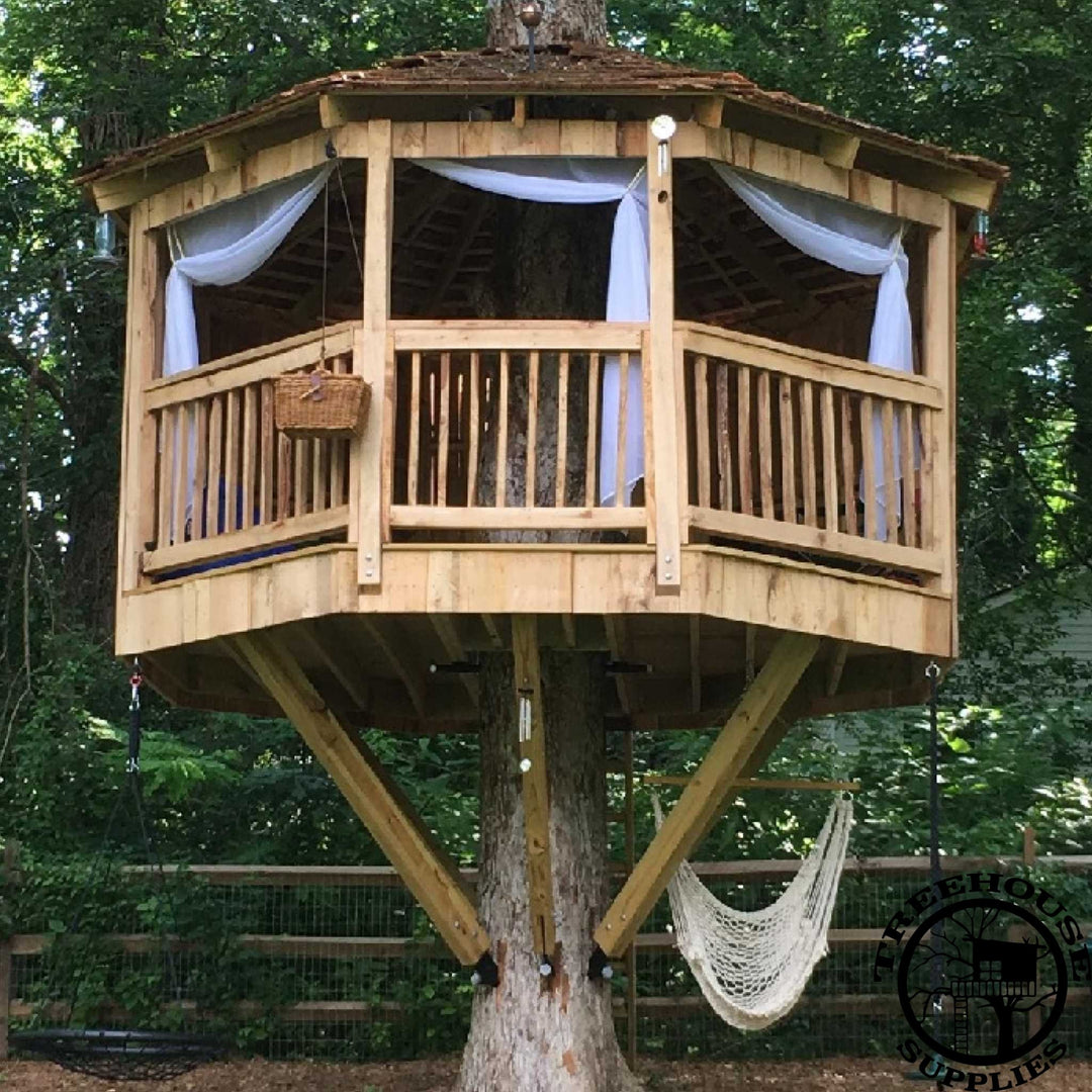 Treehouse Supplies, Plans, Brackets, Bolts, Kits, Zip Lines